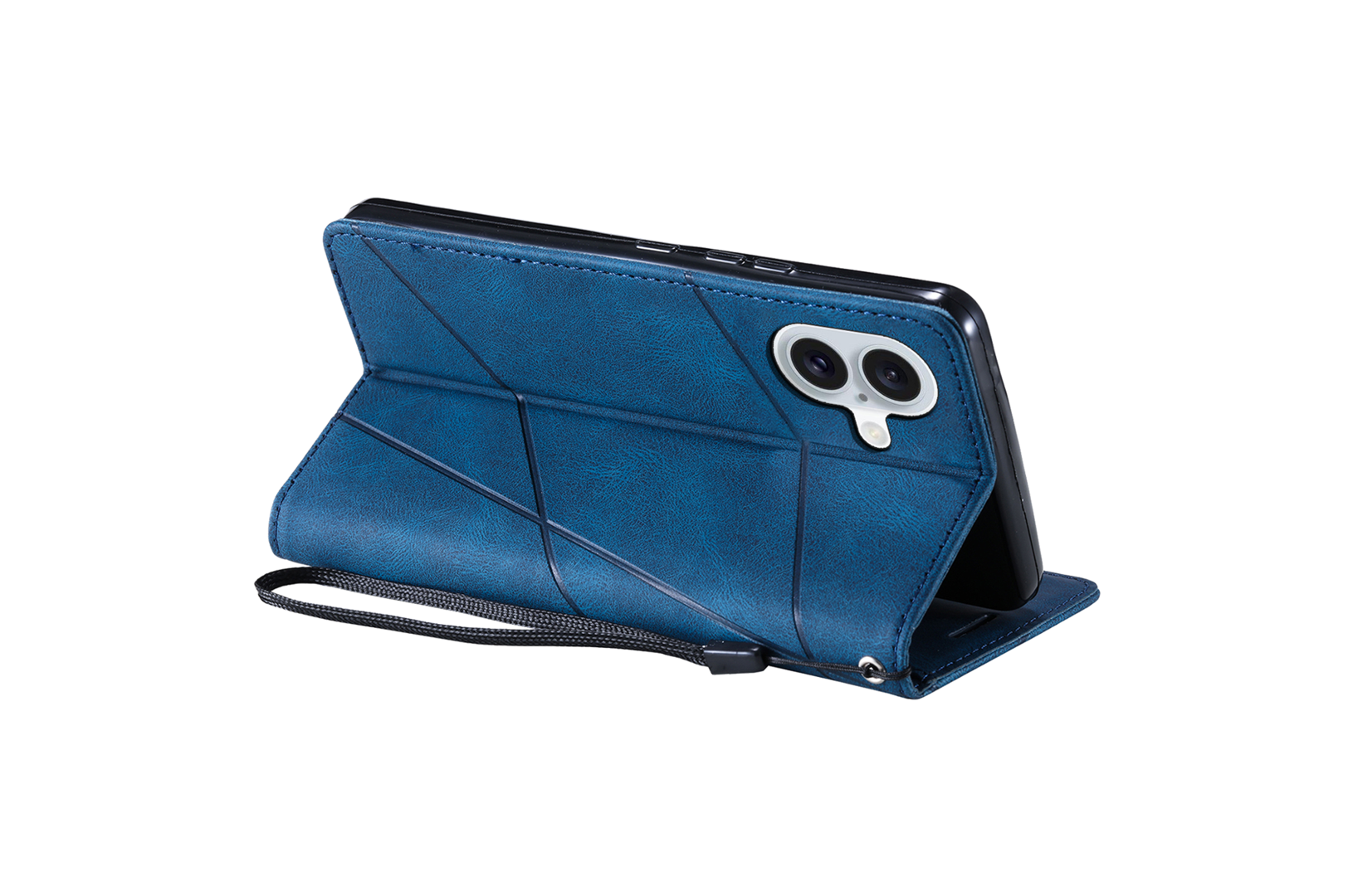 Apple iPhone 17 - Preklopna torbica (WLGO-Lines) - modra